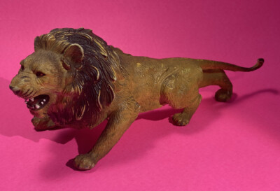 Vintage 9” LION Toy PVC Rubber Figure Animal Distressed Retro Classic ...