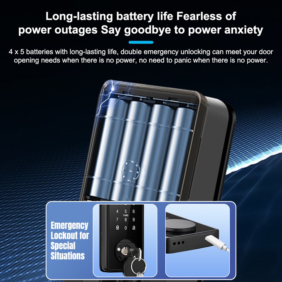 Smart Door Lock Wifi Biometric Fingerprint Touch Password Digital ...