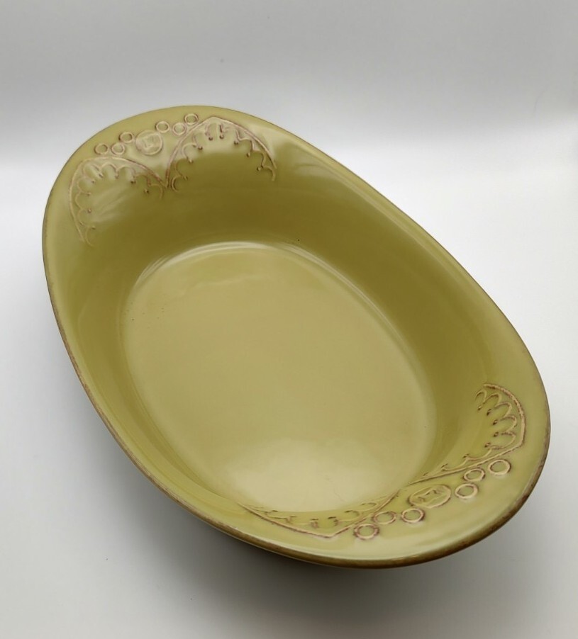 CERUTIL STONEWARE - PORTUGAL - Green Oval Au Gratin Baking Dish | eBay