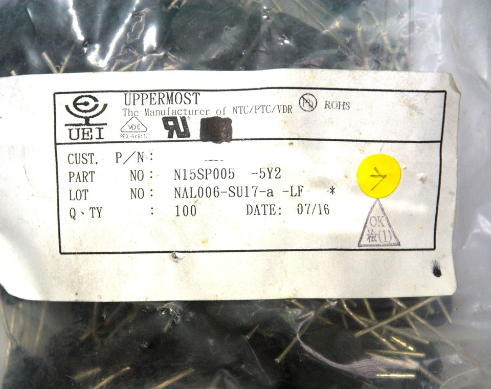 5pc NTC Thermistor Surge Protection 15SP005 N15SP005 5Ω 6A 3.5W φ15mm ...