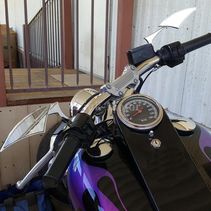 2x Chrome Blade Motorcycle Side Mirrors For Harley Touring Chopper ...