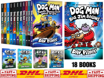 Dog Man Series 1-18 books set Dogman Children's Collection by Dav ...