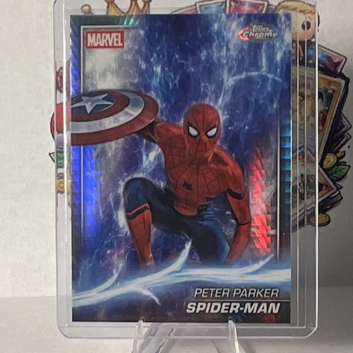 Topps Chrome Marvel Prism Spider-Man Peter Parker #61 Civil War Trading ...