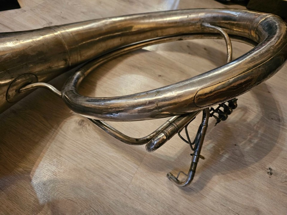 Helicon Eb Tuba Brass Pipe Wind Instrument Horn USSR Soviet Vintage ...