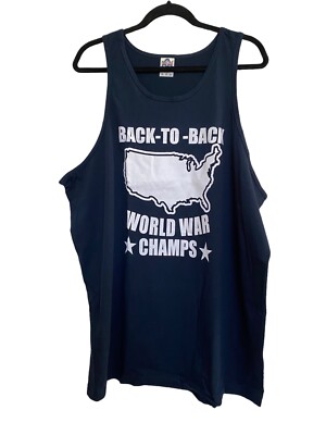 Back To Back World War Champs Navy Blue Tank Top Size Large Wife Beater ...