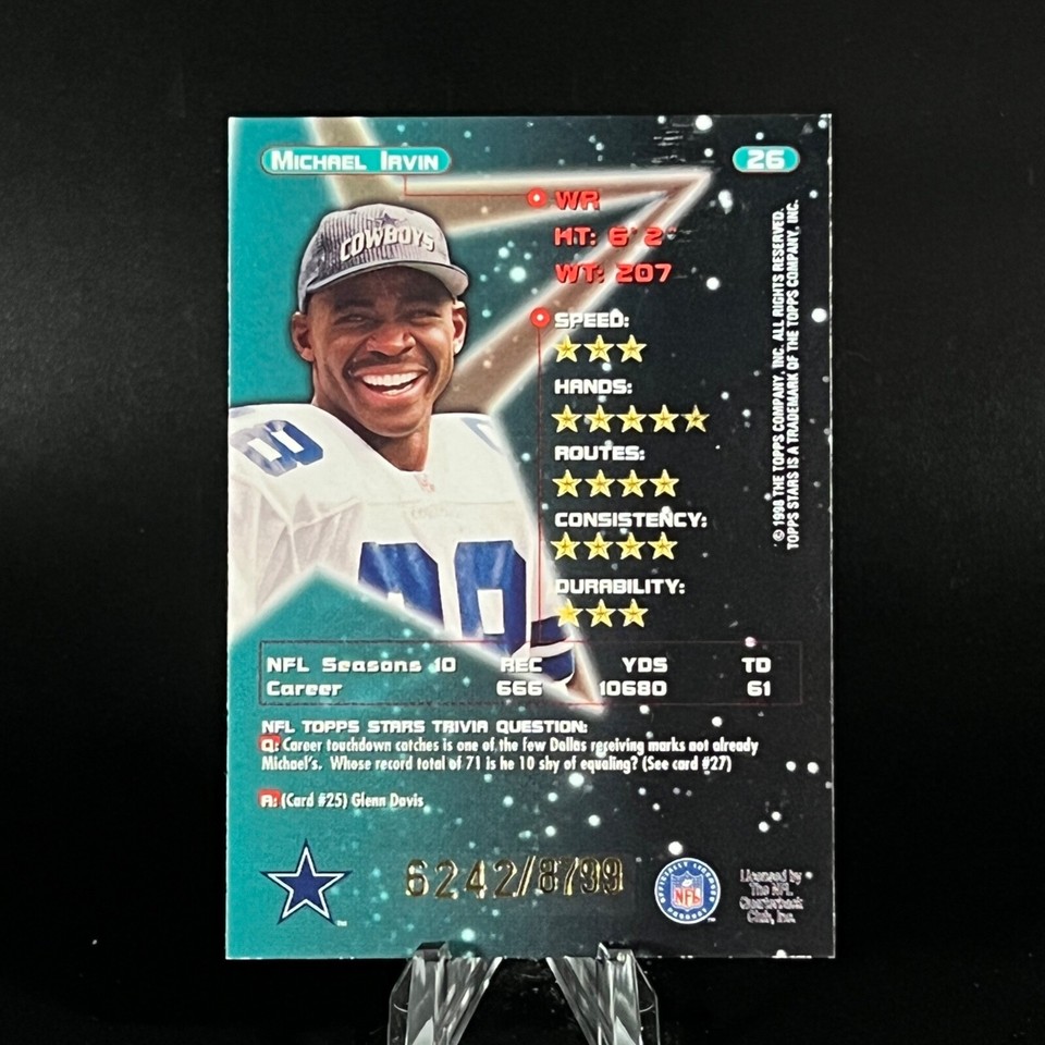 Michael Irvin #26 1998 NFL Topps Stars Red #D /8799 Football HOF LOOK ...