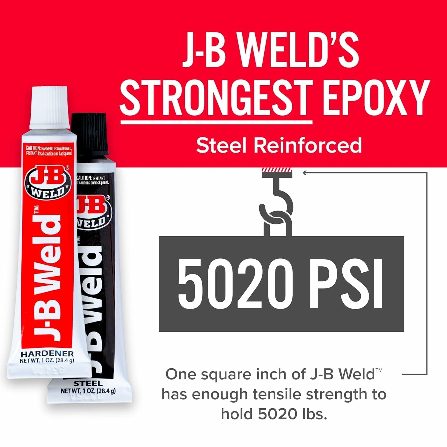 J-B Weld 8265S Twin Tube Cold Weld Steel Reinforced Epoxy & Hardener, 2 ...