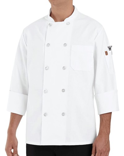 XS NEW Red Kap Chef Designs 3/4 Sleeve 10 Button Chef Coat Thermo ...