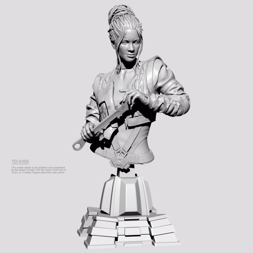 70mm resin bust figures model 3D printing of a mechanical woman's bust ...