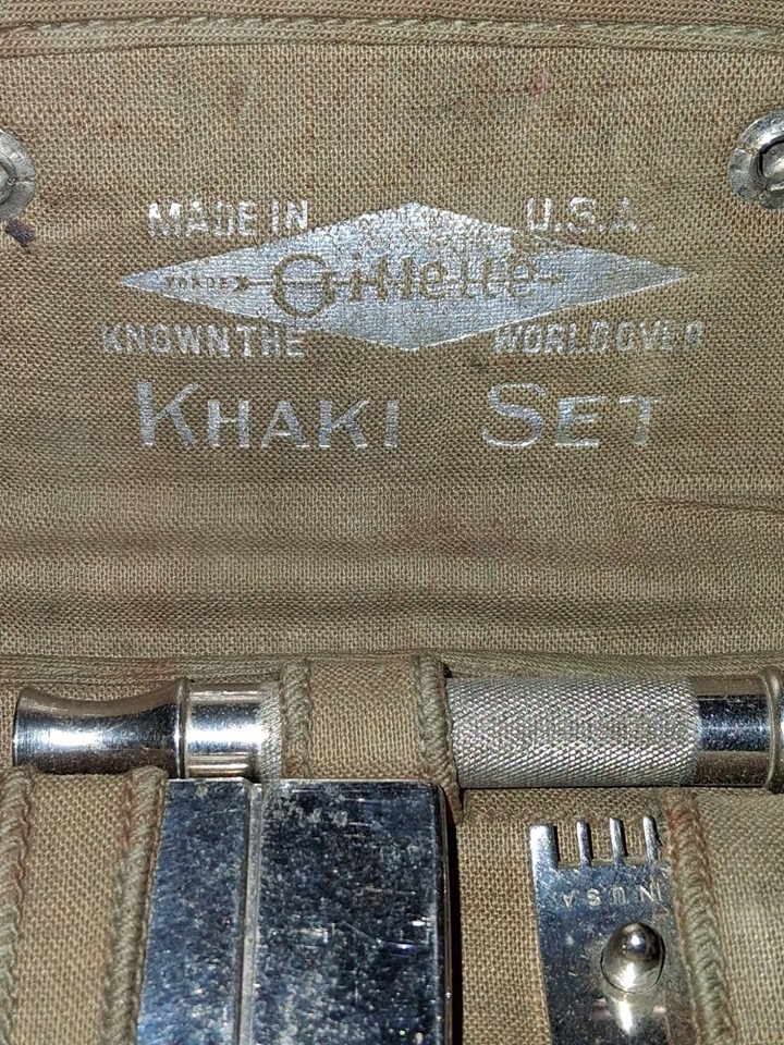 WW1 U.S. Army Gillette Khaki Shaving Kit | eBay