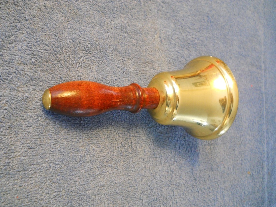 Hand Held Bell With Wood Handle | eBay