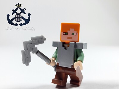 LEGO 2017 Minecraft Minifigure Alex Iron Armor & Pickaxe min045 For ...