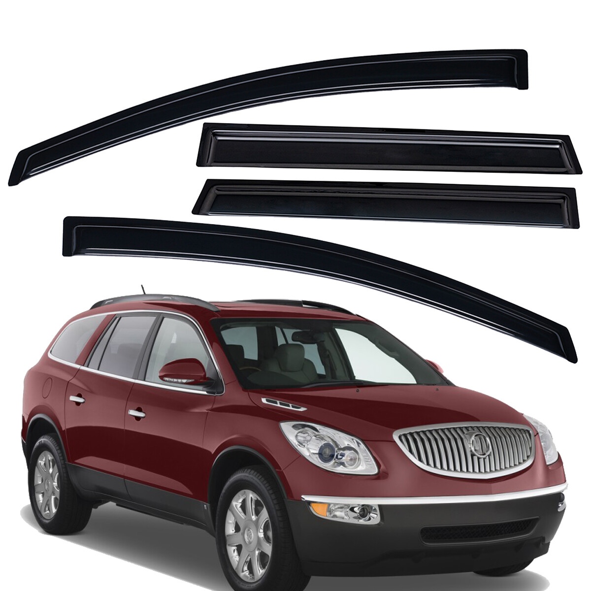 Tape-on Style Rain Guard Window Vent Visor for 2008-2017 2016 Buick ...