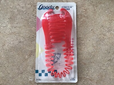 Vintage 1989 Goody Fashion Hair Stretch Comb Clip Red Plastic NOS | eBay