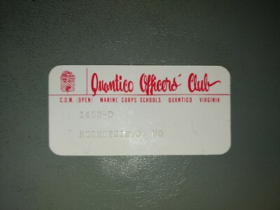 Vintage Quantico Officers' Club membership card | eBay
