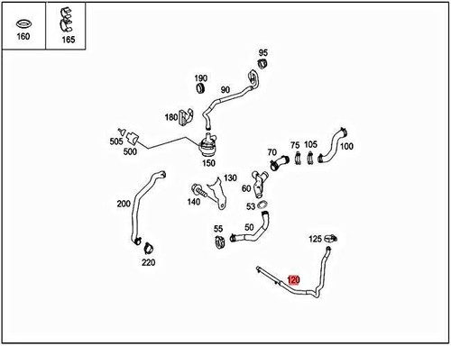 Genuine MERCEDES W164 X164 Recirculation pump to return hose Hose ...