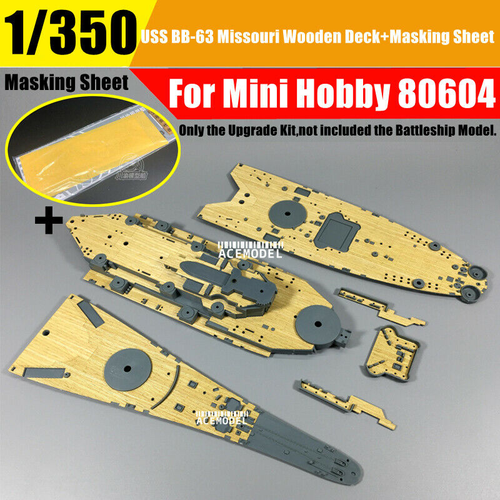 1/350 USS BB-63 Missouri Wooden Deck+Masking Sheet+Chain for Mini Hobby ...