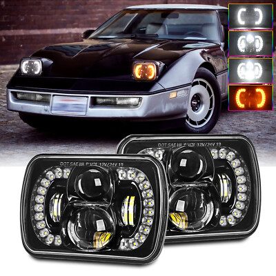 210W 5x7" LED Headlights HI/LO DRL Turn Signal for Chevrolet Corvette ...