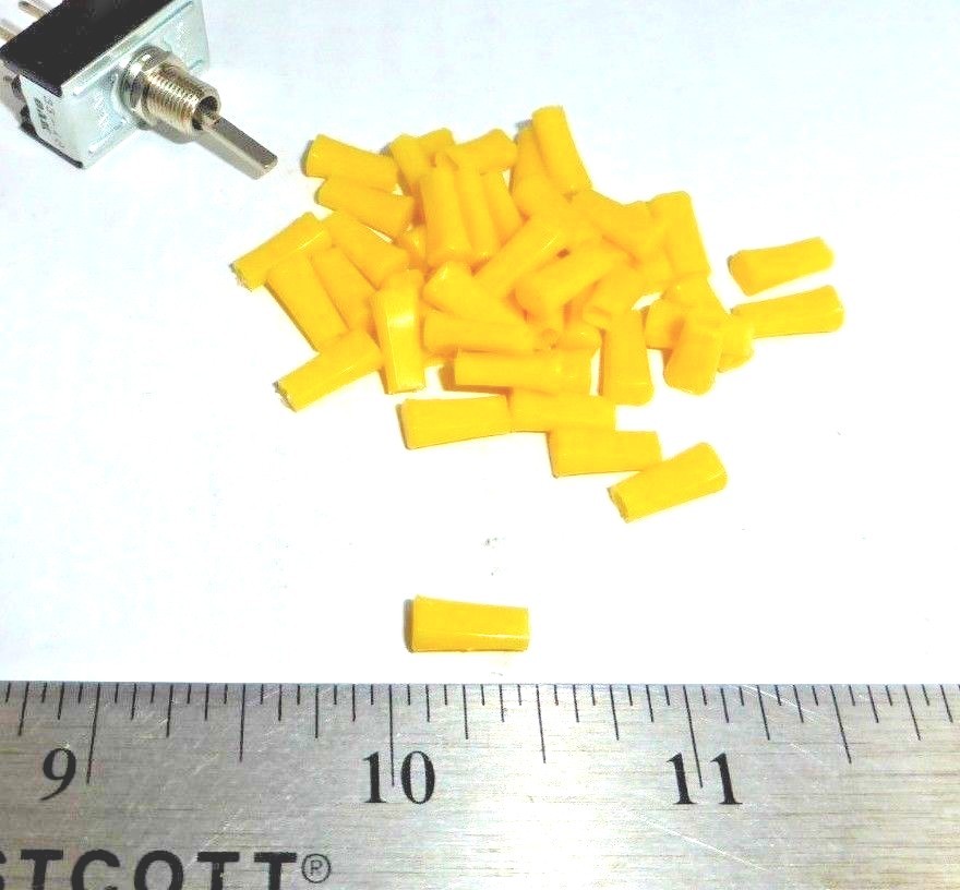 LOT OF YELLOW COLOR PUSH-ON LEVER ACTUATORS FOR MINI TOGGLE SWITCHES S ...