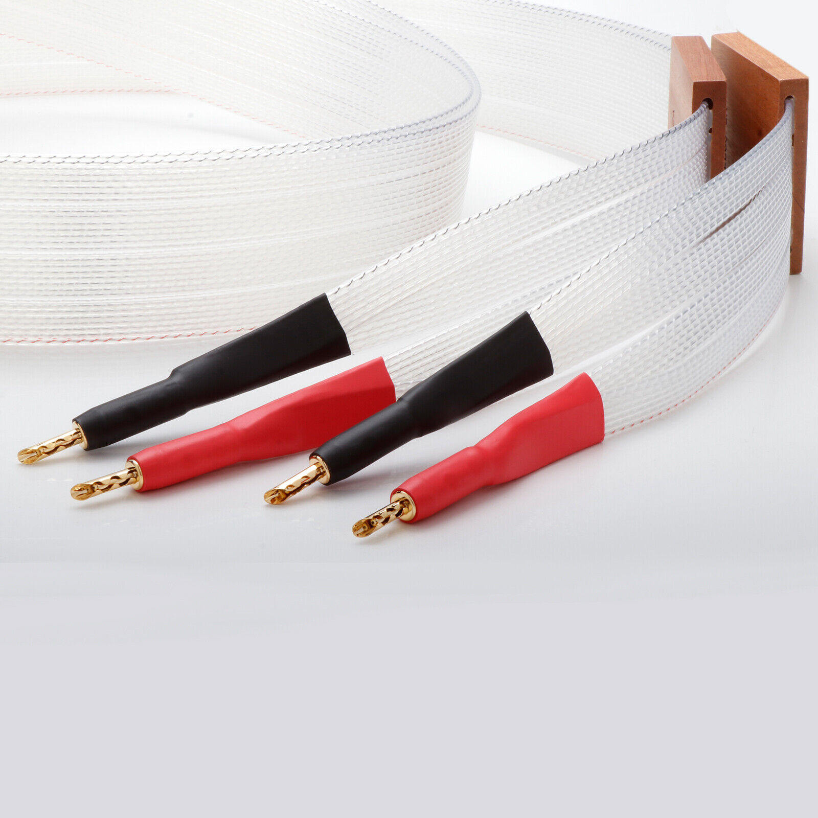Pair Audiophile HiFi Speaker Cable Loudspeaker Line Spade/Banana Plug ...
