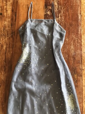 vtg 90s muted blue mesh sequin dress unique style sequin underlay ...