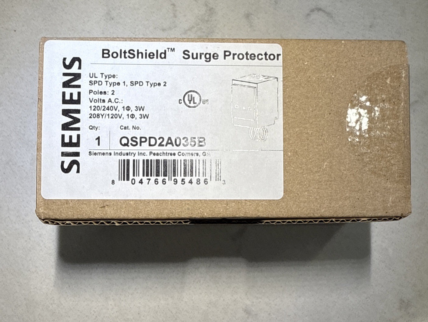 New Siemens Boltshield 2-Pole Plug-in Surge Protection Device ...