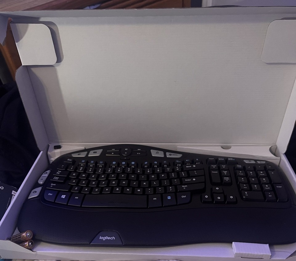 Logitech K350 Wireless Wave Ergonomic Keyboard Black 920-001996 Y-R0053 ...