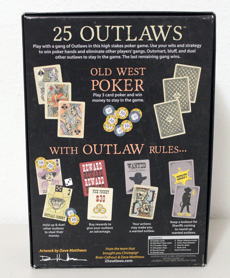 25 Outlaws: Old West Poker w/Outlaw Rules Card Party Game - Dave ...