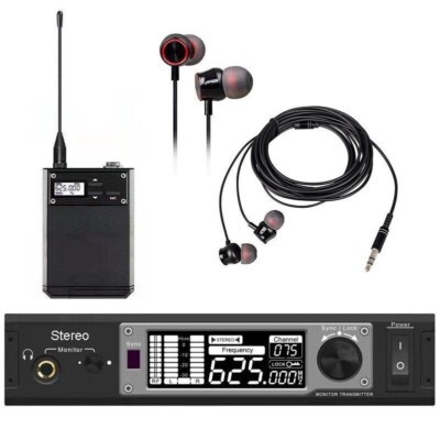 UHF Stereo Wireless Monitor System in-Ear System IEM for Stage with ...