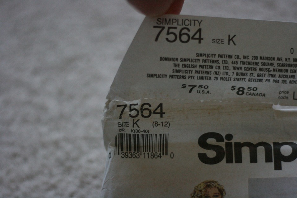 1991 Simplicity 7564 Uncut Sewing Modest Dress Jacket Skirt Pattern Sz ...