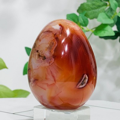 285g Natural Red Agate Crystal Egg Quartz Healing Energy Decoration | eBay