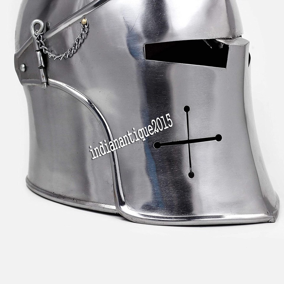 Medieval Barbuta Helmet Knight Templar Crusader Armor Barbuta Closed ...