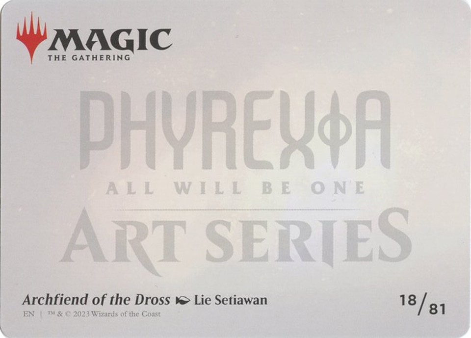 MTG ART SERIES, ARCHFIEND OF THE DROSS Gold Signature By Lie Setiawan ...