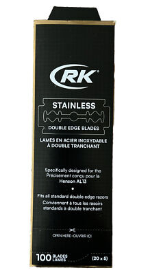 RK HENSON Stainless Steel Razor Double Edge AL13 Replacement Blades 100 ...