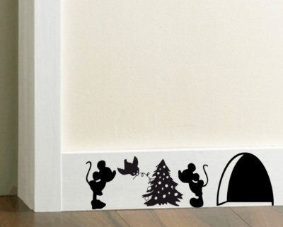 Christmas Mouse Hole Sticker Decal Mice Home Skirting Board Mickey ...