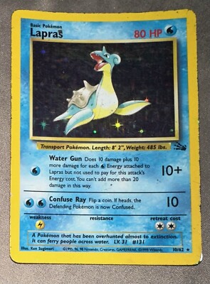 Lapras 10/62 Fossil Holo Pokemon TCG Base Set Vintage Card | eBay