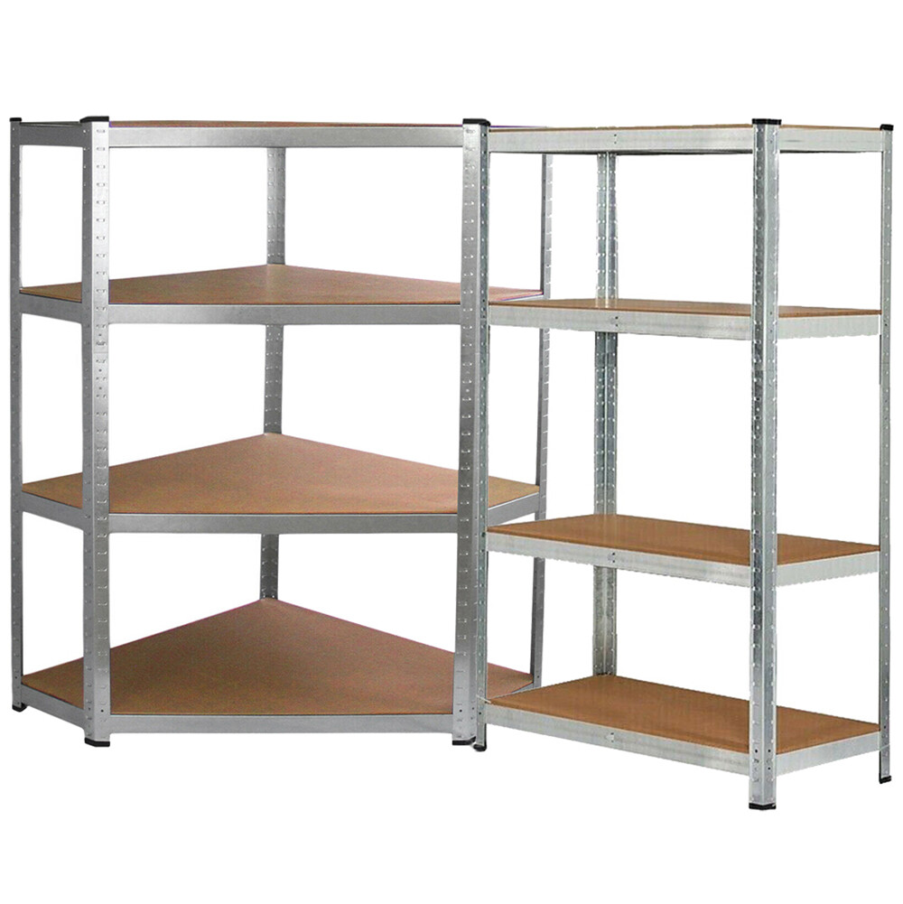 Corner Racking Garage Shelving Kit 4 Tier Heavy Duty Garage Storage ...