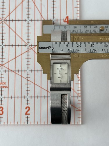 Fossil Arkitekt FS-2805 15mm Silver Tone Quartz Watch w/Bracelet ...