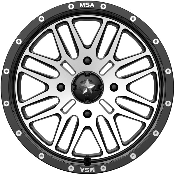(Set of 4) MSA Offroad M38 Brute 14x7 4x137 Black/Machined Wheels Rims ...