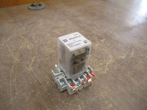 Square D Relay 8501KP13P14V20 Ser. F 120V Coil w/ Base Used | eBay