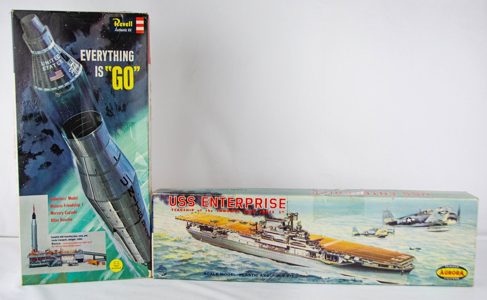 Aurora USS Enterprise Model Ship + Revell Mercury Capsule Model ...