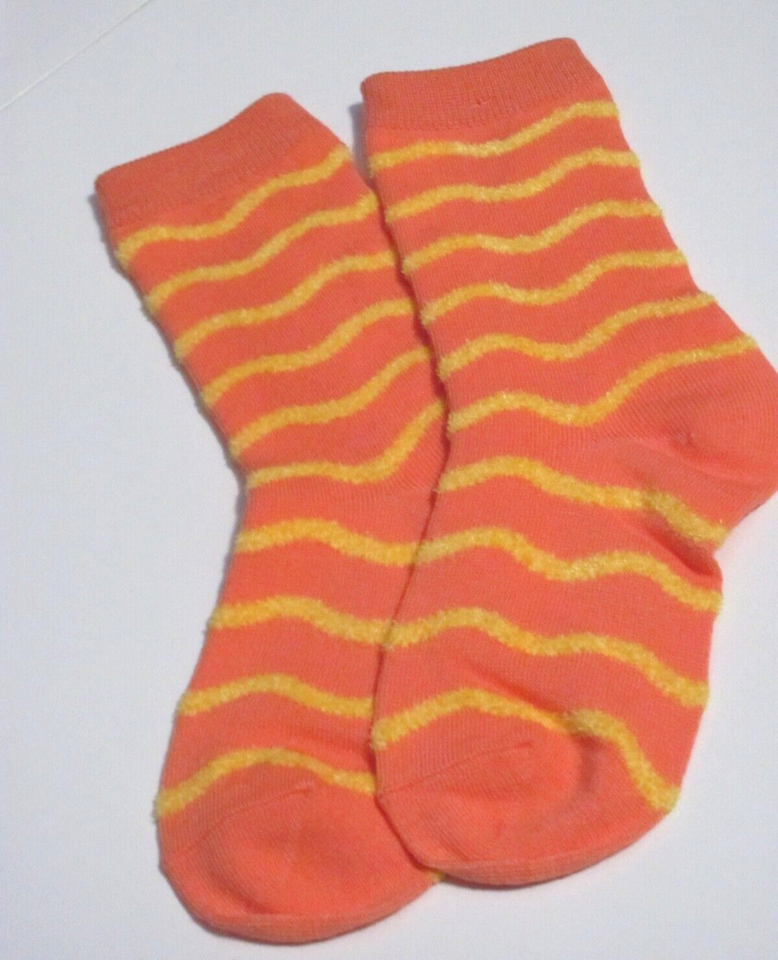 NWOT CRAYOLA GIRL'S SOCK SIZE 7-8.5 ORANGE W/ YELLOW STRIPES SOCKS | eBay