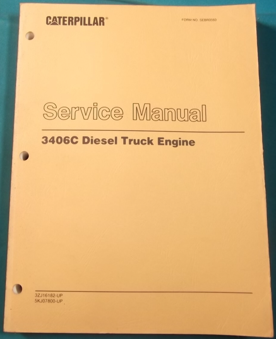 CAT CATERPILLAR 3406c TRUCK ENGINE SERVICE SHOP REPAIR MANUAL BOOK 3ZJ ...