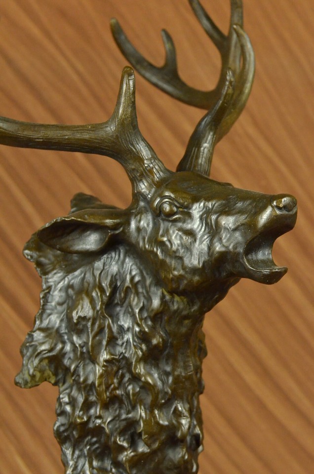 Bronze Sculpture DEAL Elk Deer Stag Bust Head Lodge Cabin Statue Sale ...