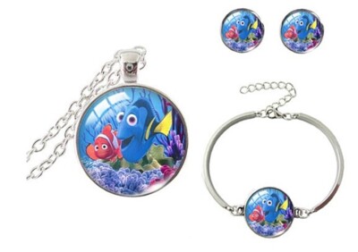 Finding Nemo Glass Dome Pendant Necklace, Bracelet, Earring Set | eBay