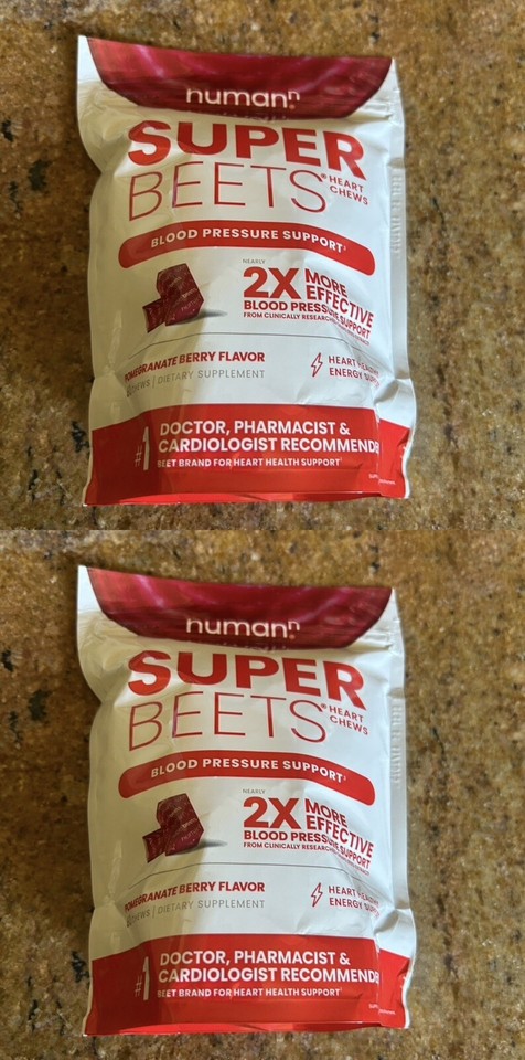 (2 Bag) HumanN SuperBeets Grape Seed Soft Chews - 60 Count. Total OF ...