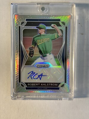 2021 Prizm Draft Picks Baseball Robert Ahlstrom Silver Auto Yankees SP ...
