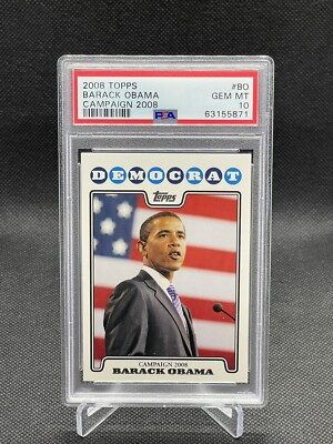 2008 Topps Campaign Barack Obama PSA 10 Gem Mint Rookie RC - LOW PSA 10 ...
