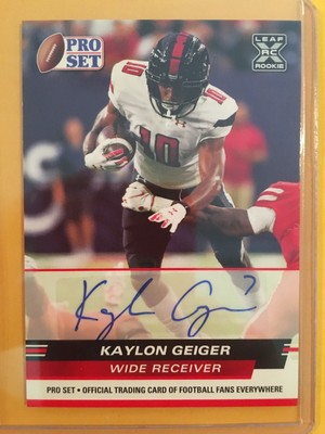 Kaylon Geiger 2022 Pro Set Leaf Rookie Autograph Texas Tech Red Raiders ...