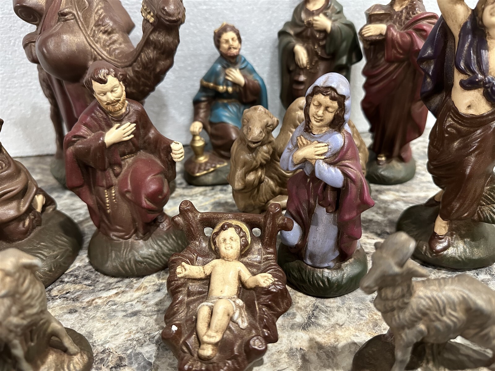 Vintage Atlantic Mold Ceramic Nativity Set 17 Piece 70's Christmas ...